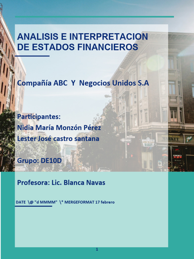 Interpretacion de Estados | PDF | Contabilidad | Servicios financieros