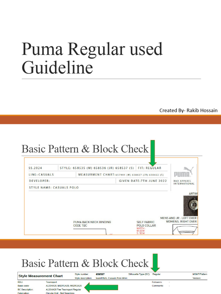 Puma Regular Used Guideline | PDF
