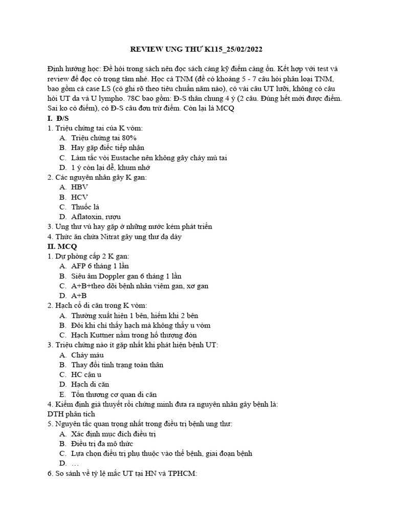 Review-Ung-Thư-K115 25 02 2022 | PDF