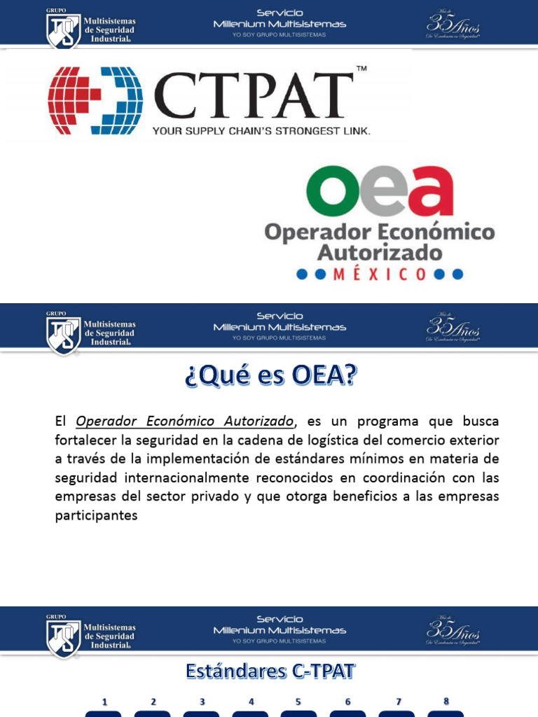 C-TPAT y OEA: Seguridad en Comercio Exterior | PDF | Logística