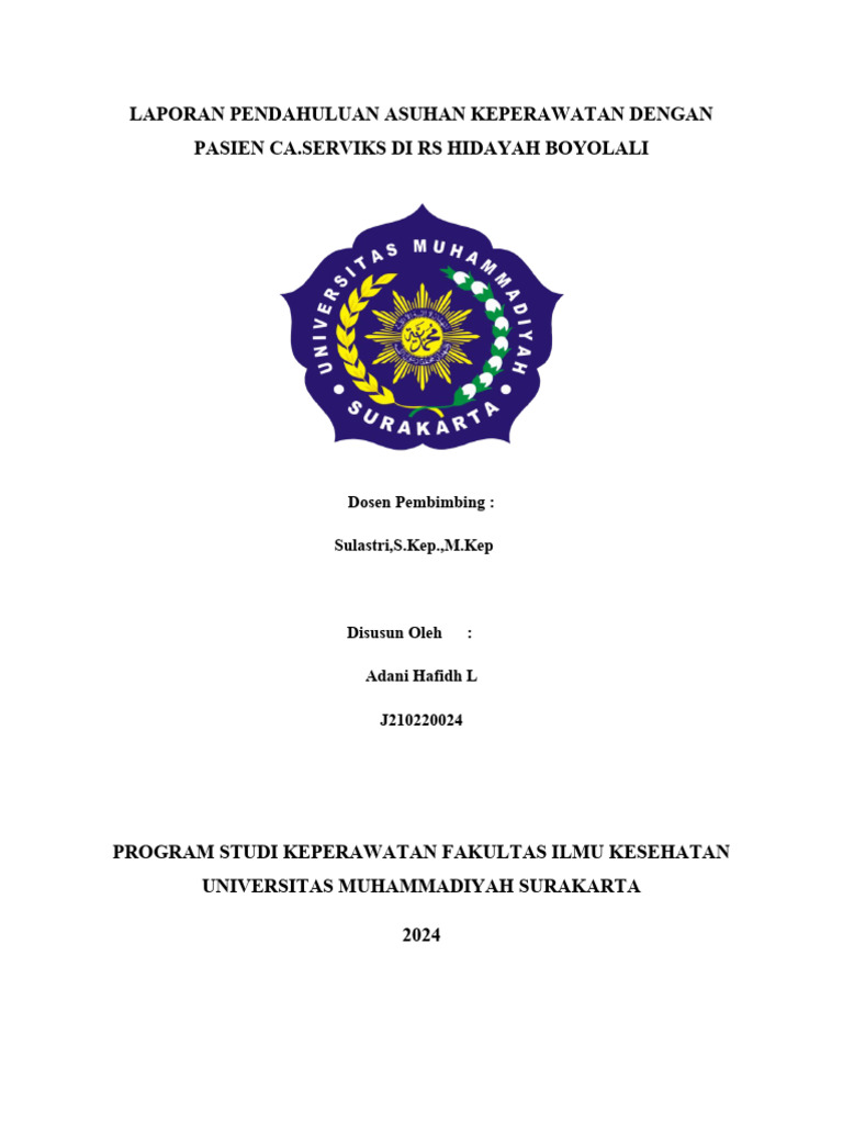 Laporan Pendahuluan Asuhan Keperawatan Dengan Pasien Ca - Serviks | PDF | Pengembangan Diri ...