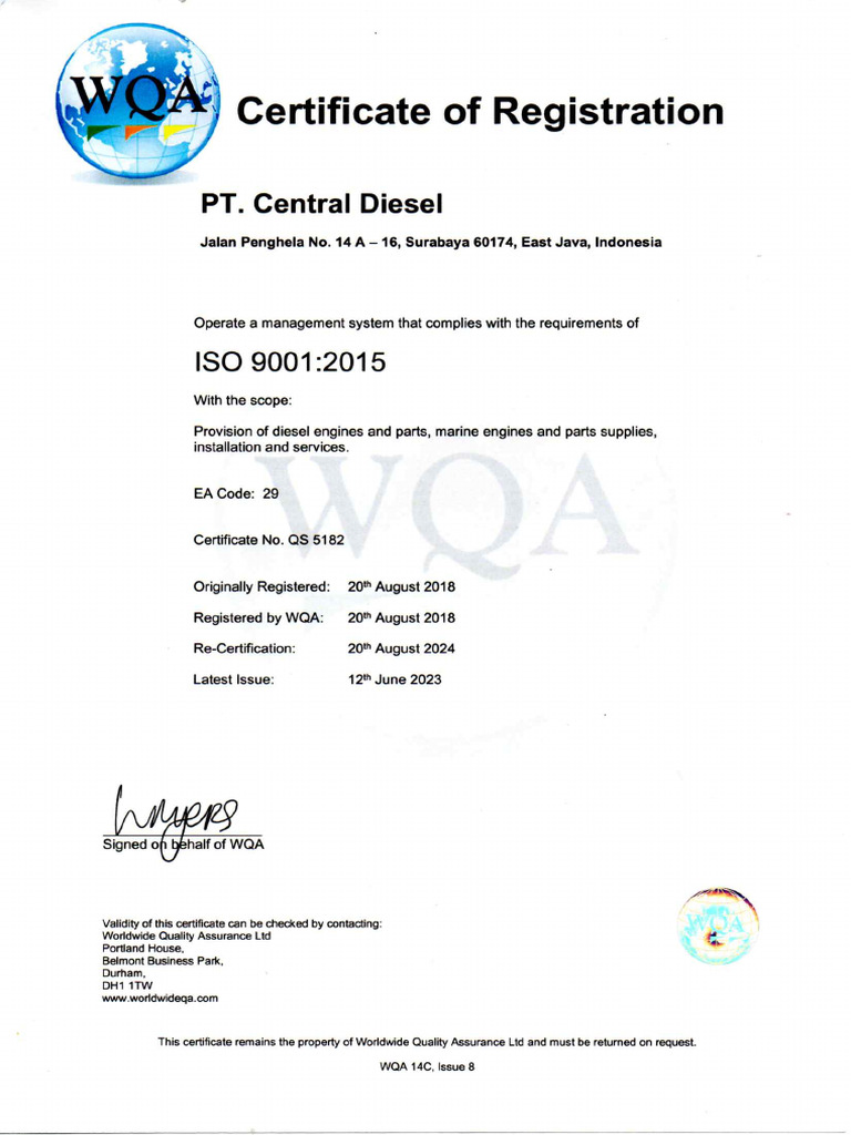 Sertifikat Iso 9001 2023 | PDF