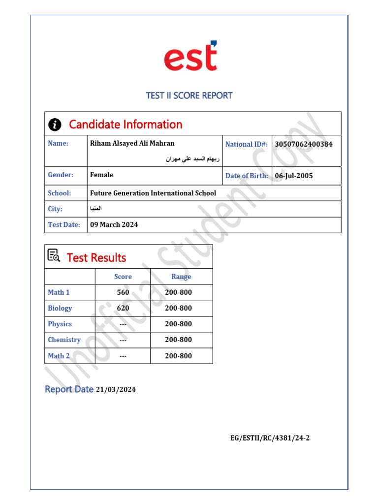 EST II-2024-score | PDF