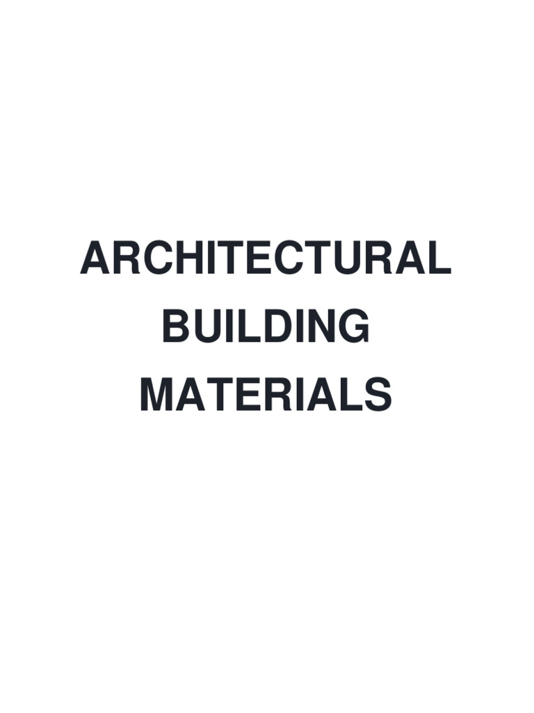 Building Materials | PDF | Concrete | Thermoplastic