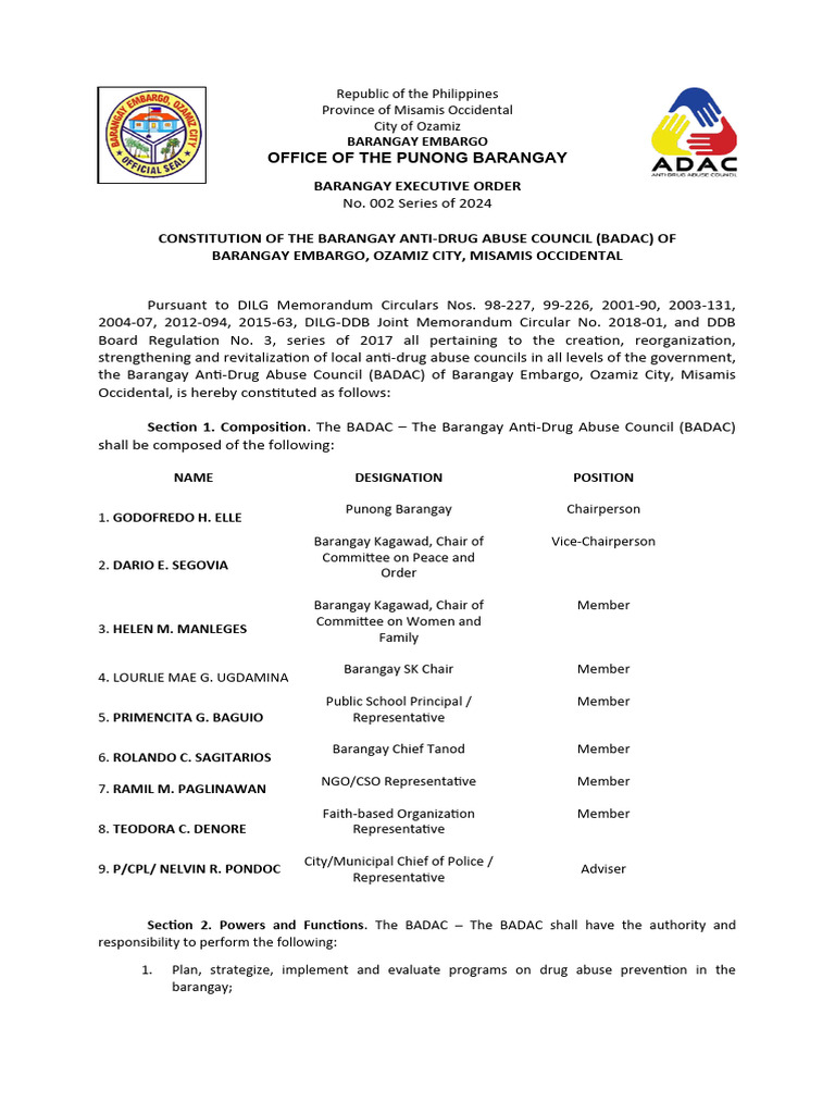 2.BADAC-Executive-Order No. 2 S. 2024 | PDF | Self-Improvement