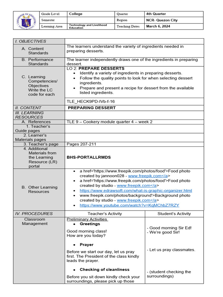 Lesson Plan Final Demo | PDF | Learning | Cakes