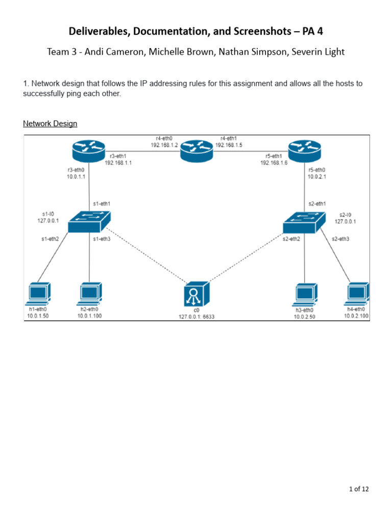 Pa4 Deliverables Team3 | PDF | Ip Address | Computer Network