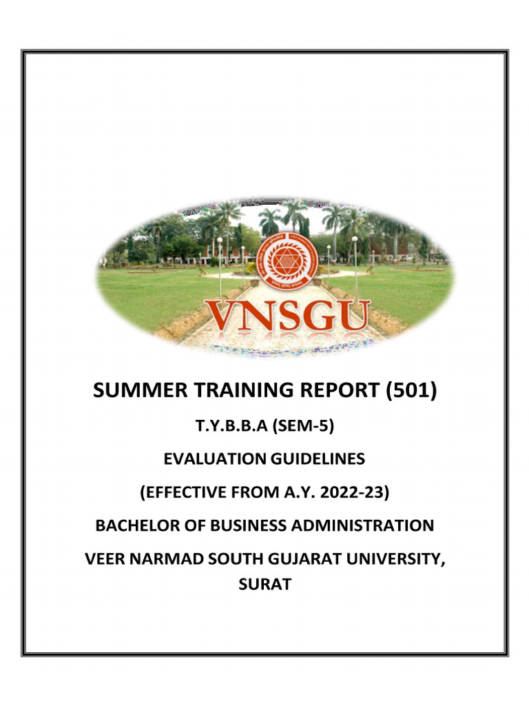 Summer Training Report Guidelines | PDF