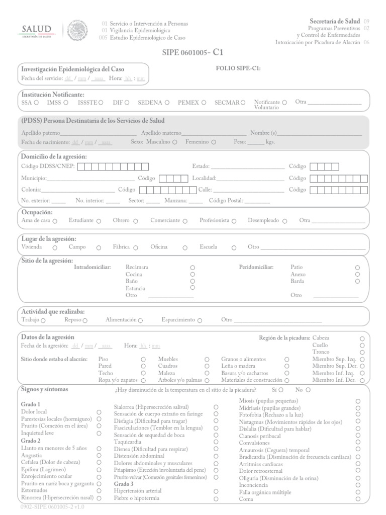 Est. Epidemiologico de Alacranismo | PDF | Medicina CLINICA ...