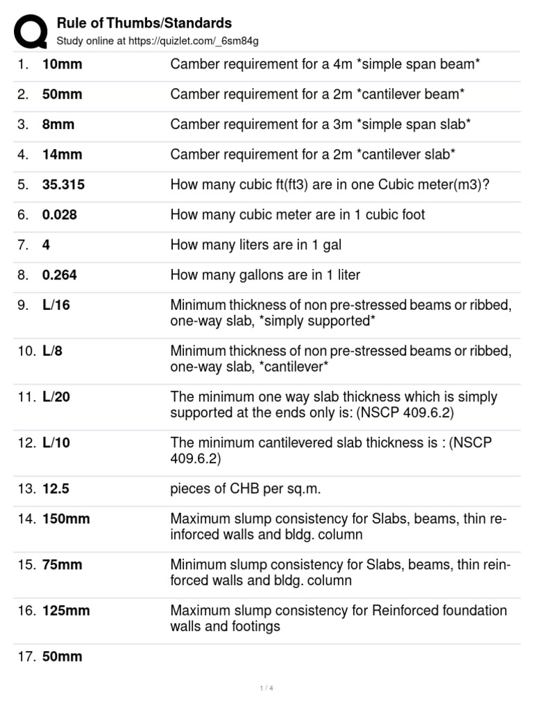 Rule of Thumb - Standards | PDF | Civil Engineering | Structural ...