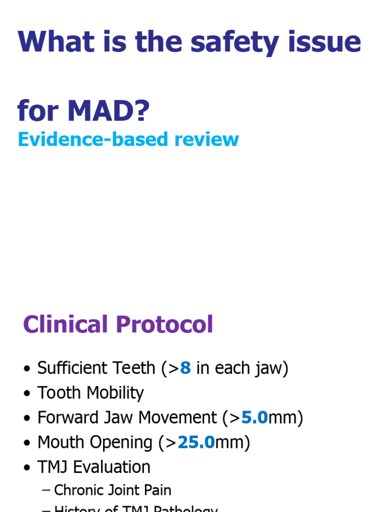 What Is The Safety Issue For MAD | PDF | Dentistry | Clinical Medicine