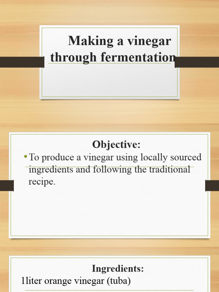 Vinegar Production Through Fermentation | PDF