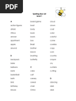 Spelling Bee Word List - 2nd Grade | PDF