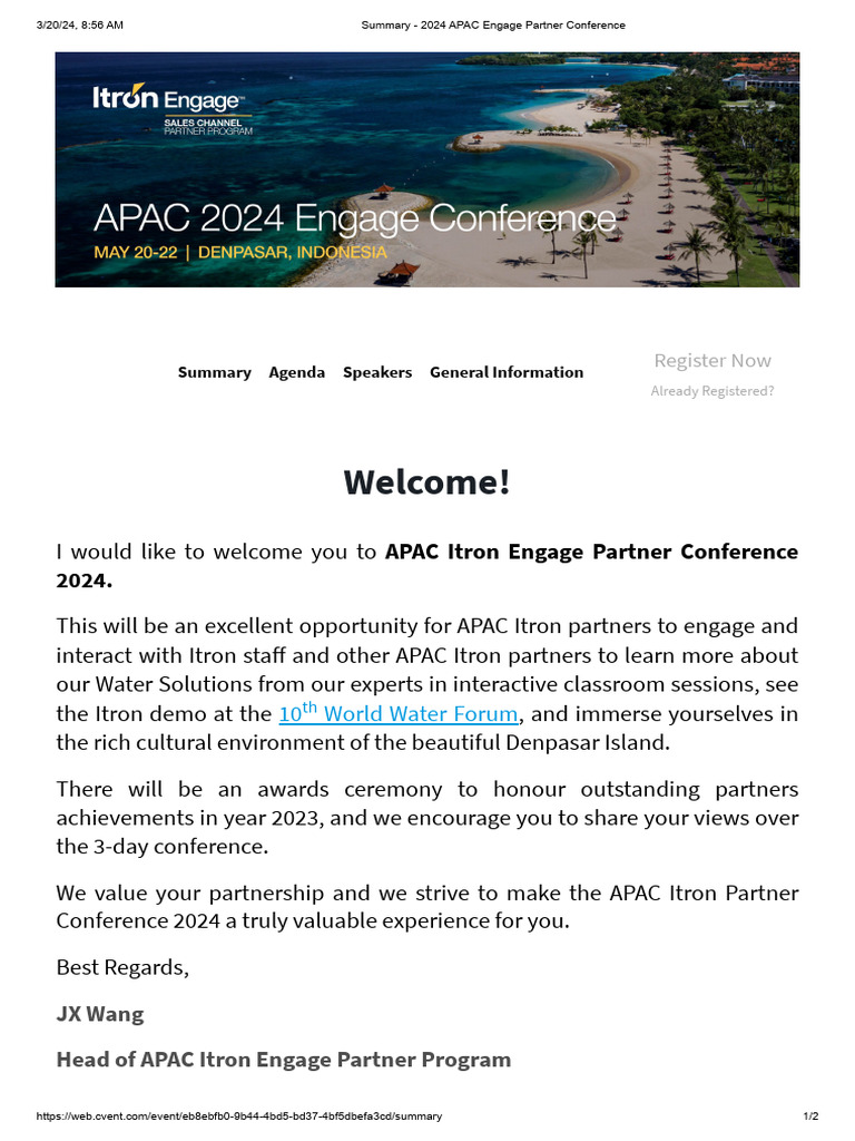 APAC Itron Partner Conference 2024 | PDF | Business | Computers