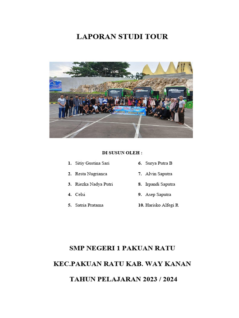 Laporan Study Tour Atiqah | PDF