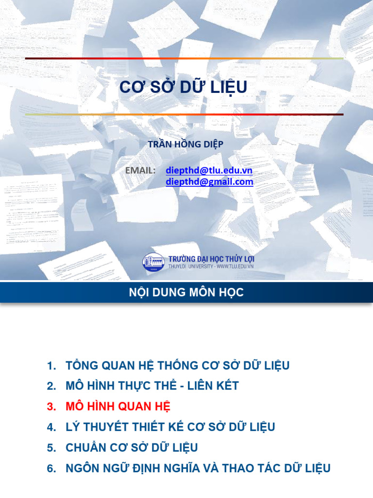 3. CSDL - Mô hình Quan hệ | PDF