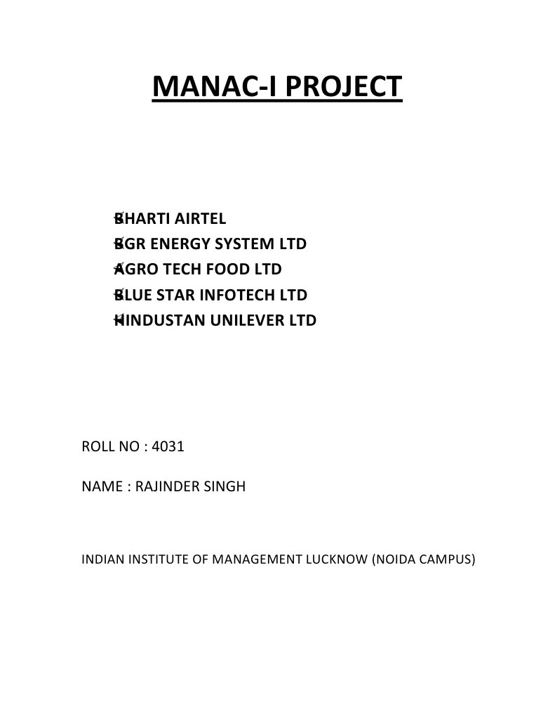 Cover Page Manac-I | PDF