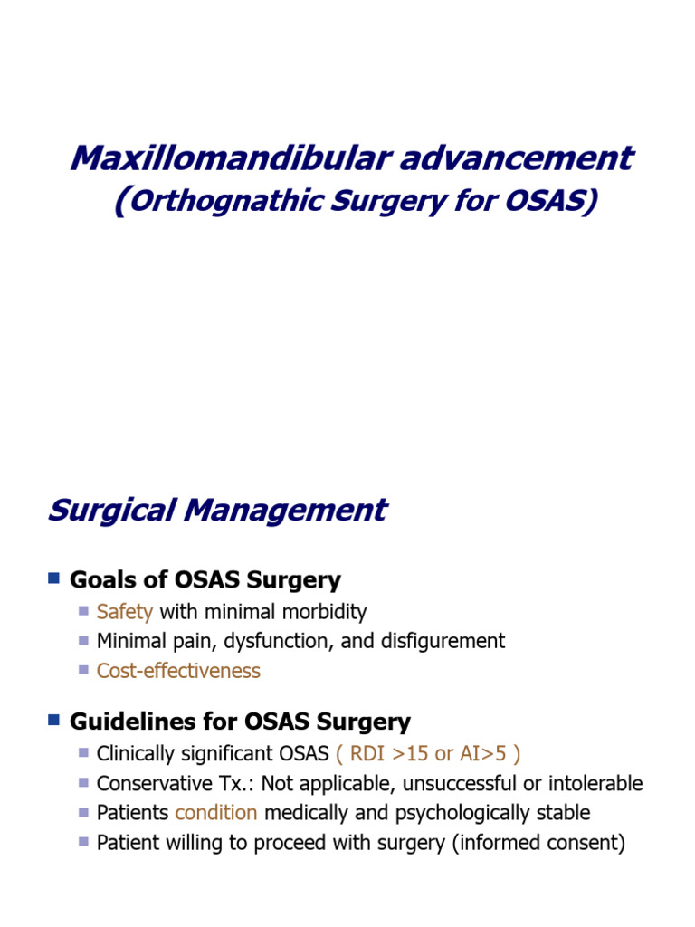 Maxillomandibular Advancement For OSA | PDF | Surgery | Surgical ...