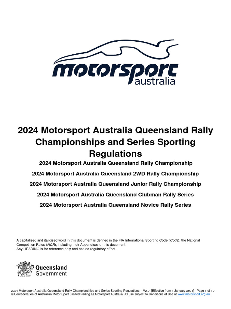 2024 QLD Rally Sporting Regulations v2 | PDF | Motorsport | Land Transport