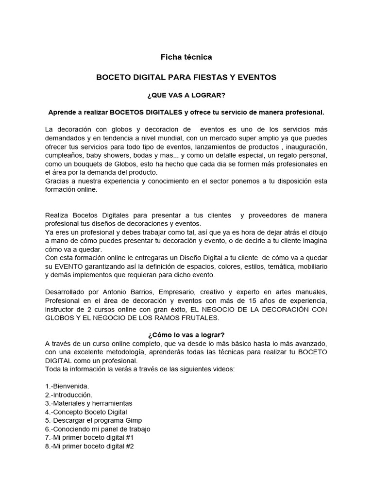 0.1ficha Técnica de Boceto Digital | PDF