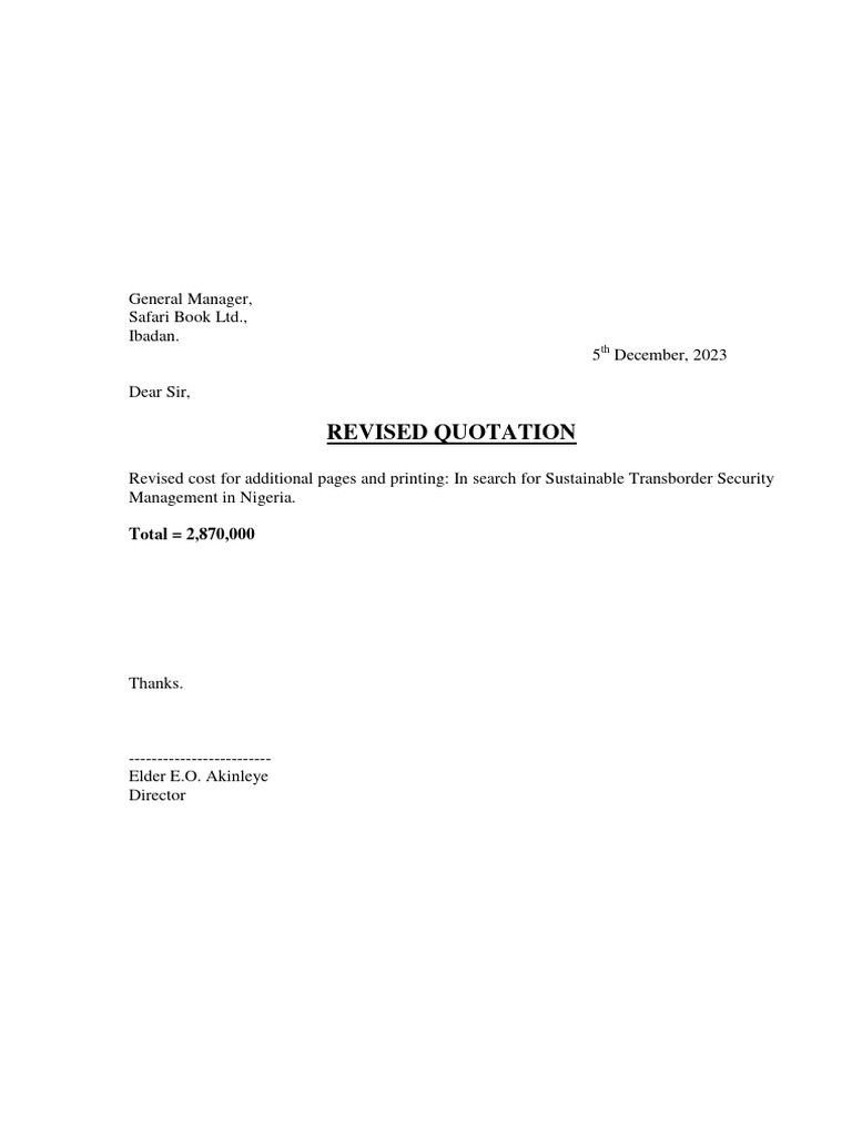 Revised Quotation for Printing | PDF