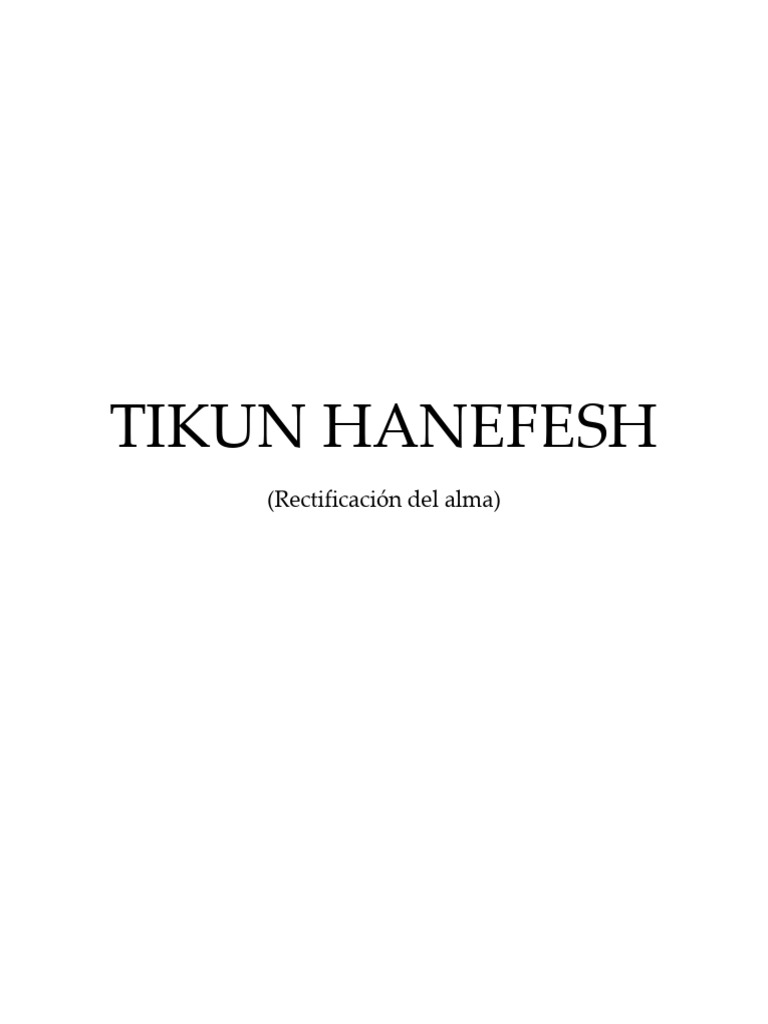 Tikun HaNefesh - Secure | PDF | Alma