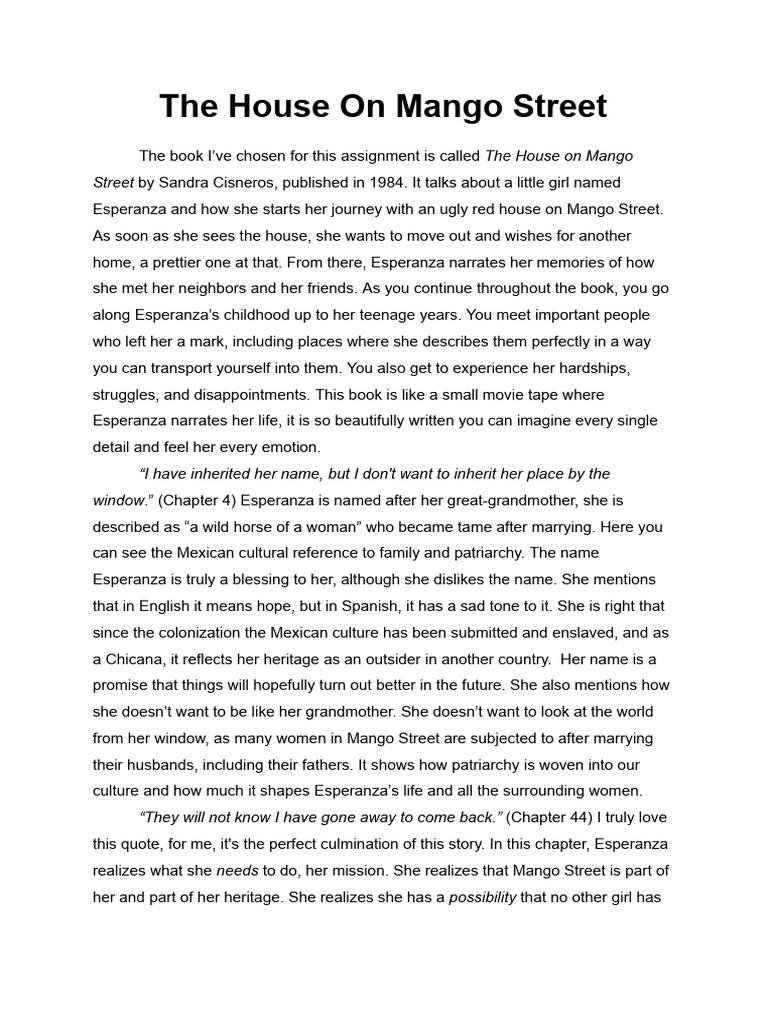 The House of Mango Street | PDF