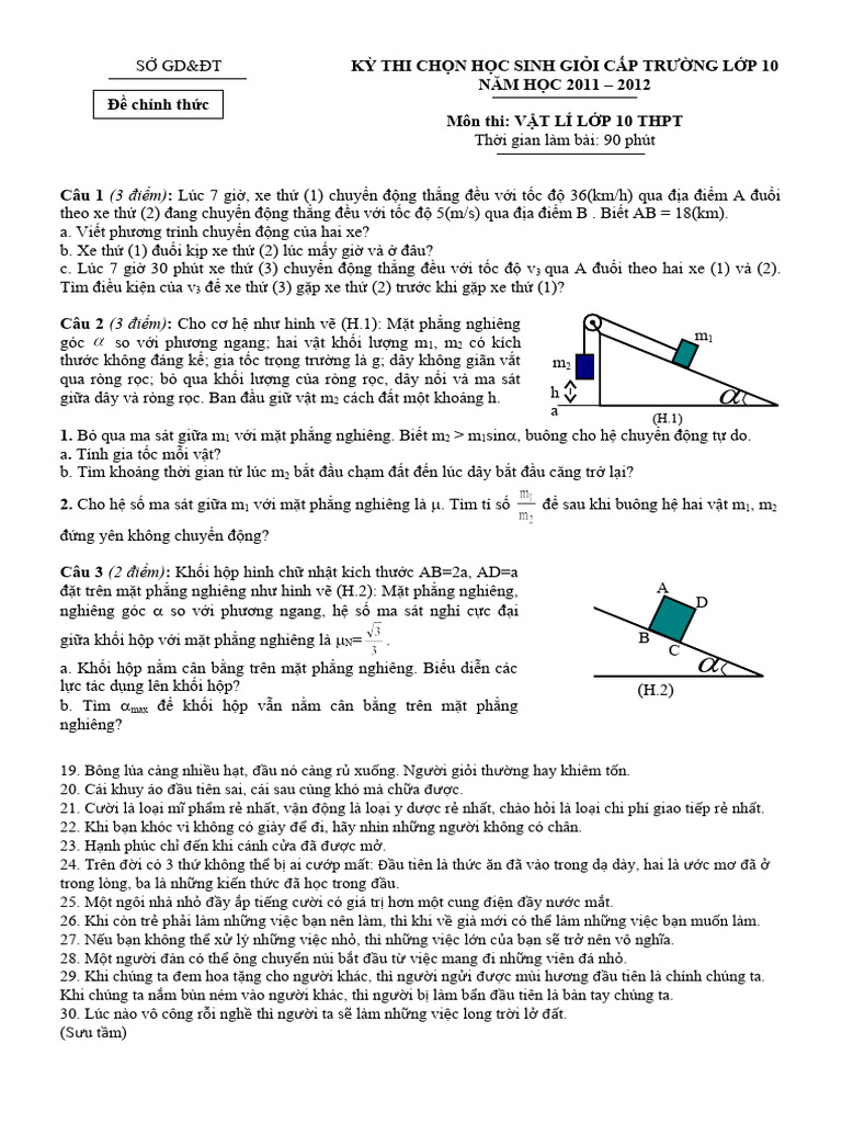 De Thi Chon HSG Khoi 10 | PDF