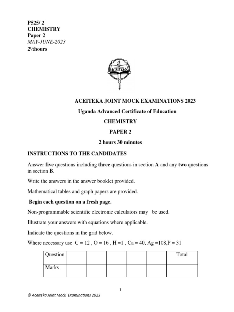 Chemistry P2 S6 Aceiteka 2023 | PDF | Solubility | Acid