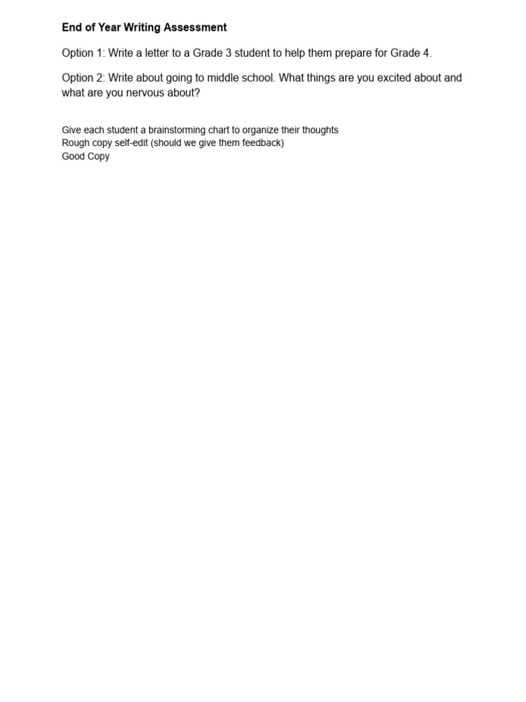 Grade 4 Writing Assessment Guide | PDF