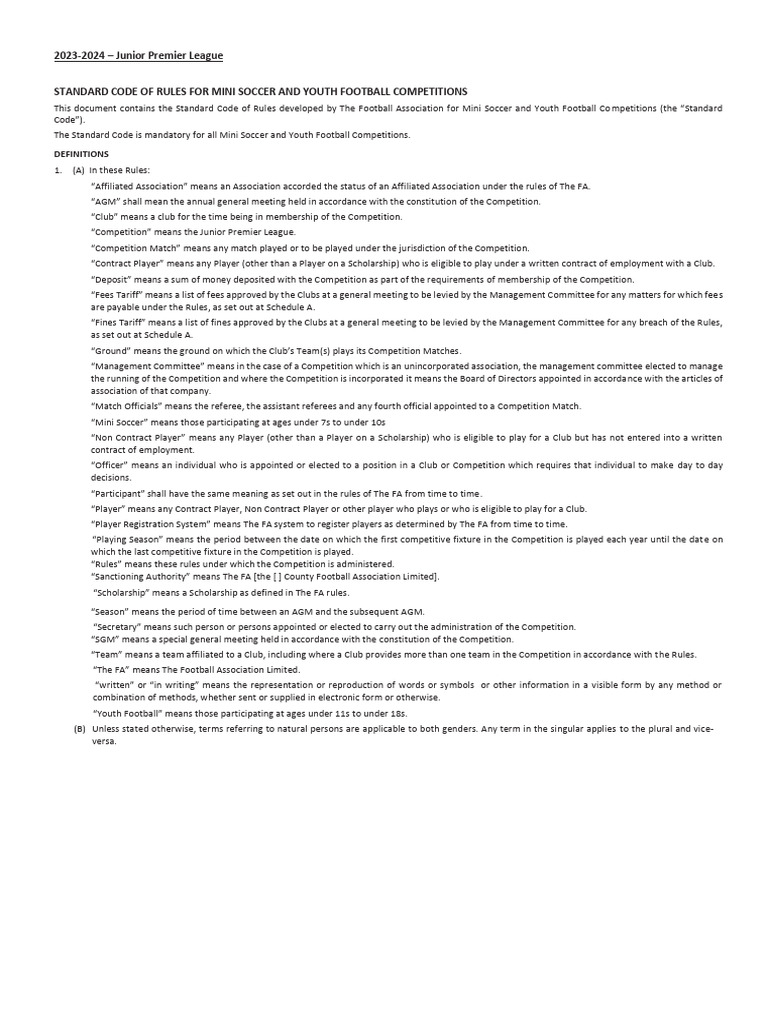 Scory 23 24 Junior Premier League Final Version 1 | PDF | Fine (Penalty ...