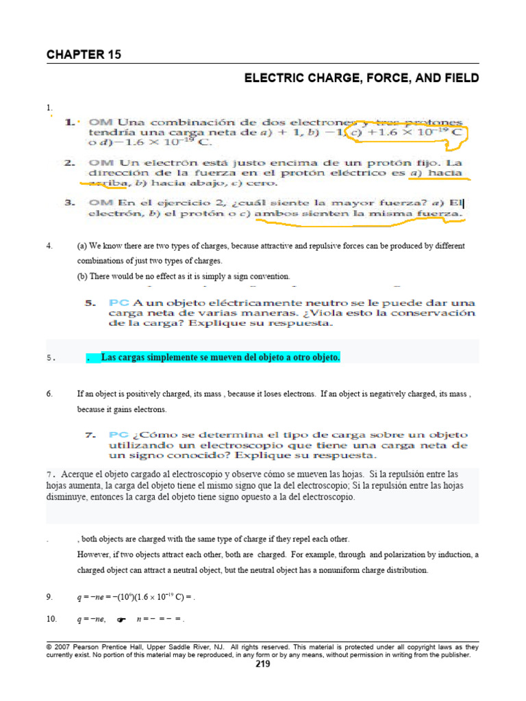 Xhapter 15.2 | PDF | Electric Charge | Force