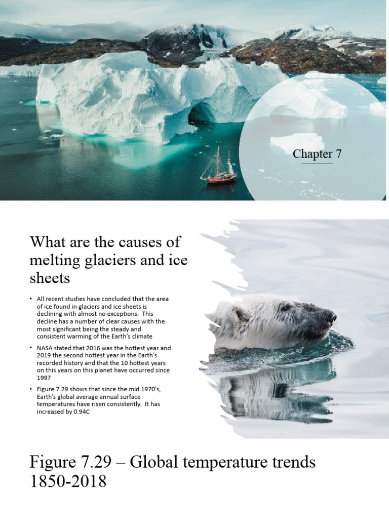 Causes of Glacier and Ice Sheet Melting | PDF | Climate Change | Glacier