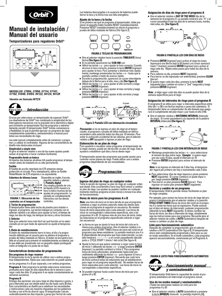 4 Station Dual Program Timer Indoor Lowes Orbit Manual | PDF | Terminal ...