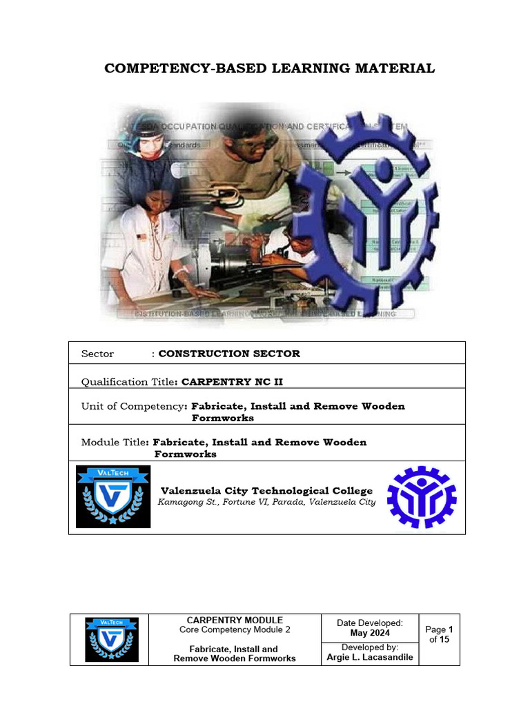 Andragogy Form 7 TM 1 CBLM Writing Guide | PDF | Carpentry | Learning