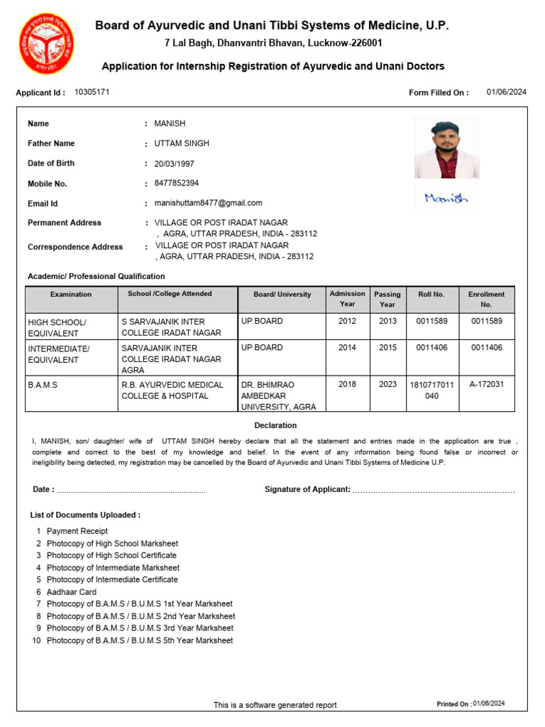 Application 10305171 | PDF | Health Care