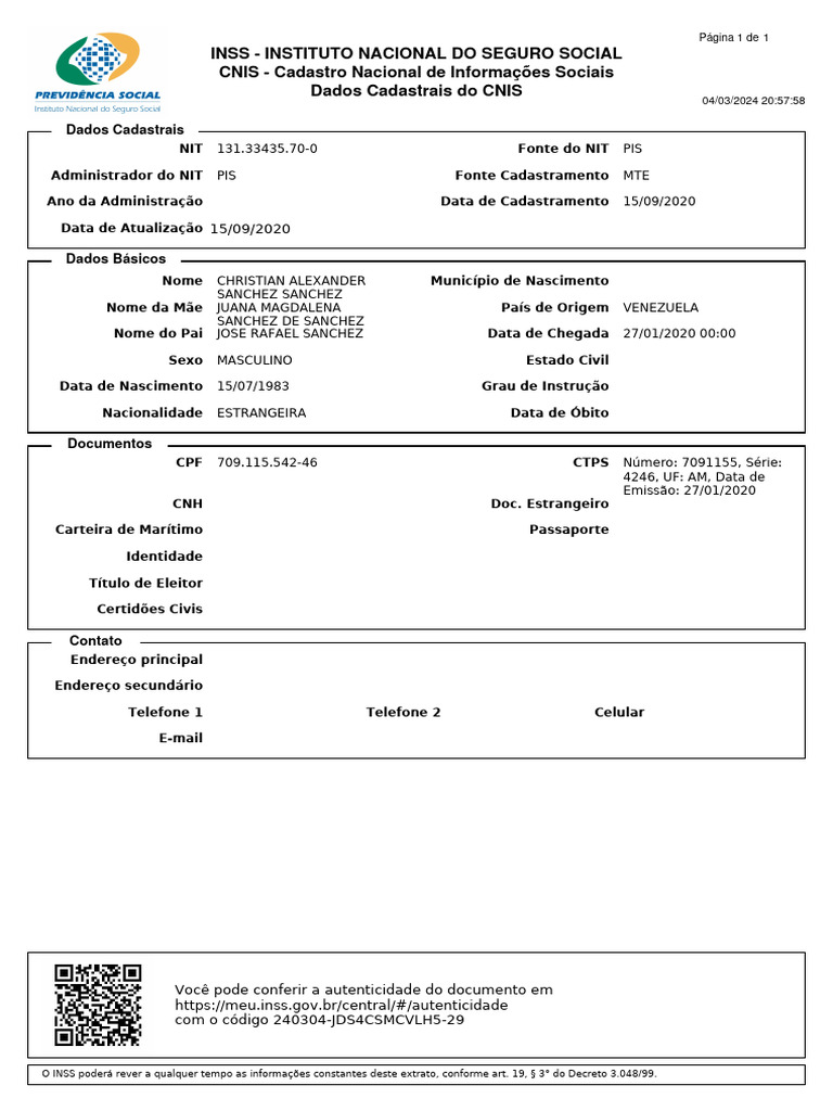 Dados Cadastrais | PDF | Governo e personalidade