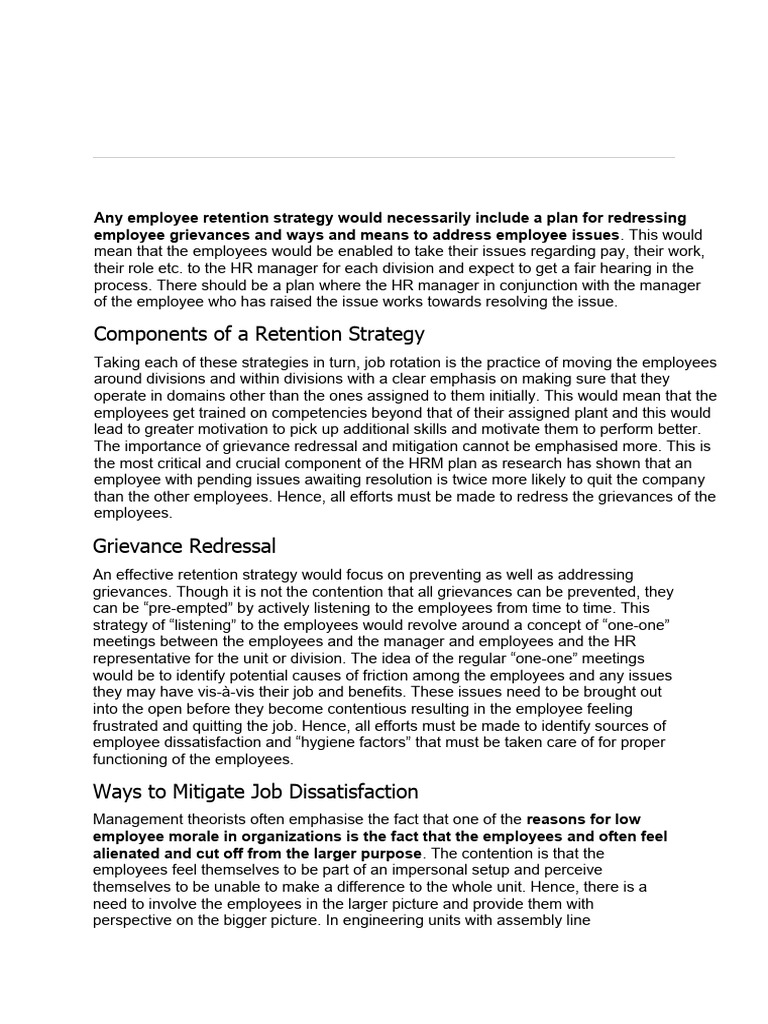 Employee Retention Strategies For A High Performance Environment Pdf