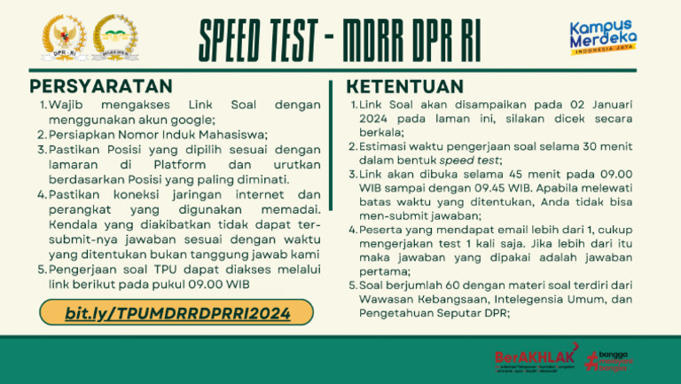 Informasi Tpu - MDRR DPR Ri 2024 | PDF