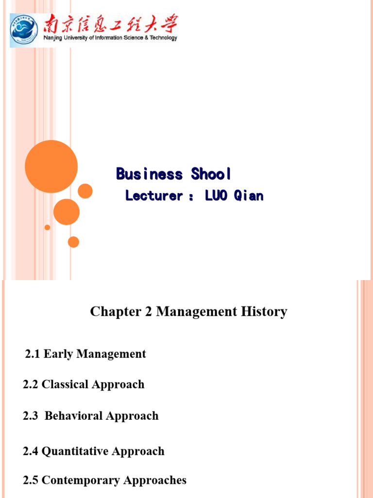Chapter2 Management History | PDF | System | Business