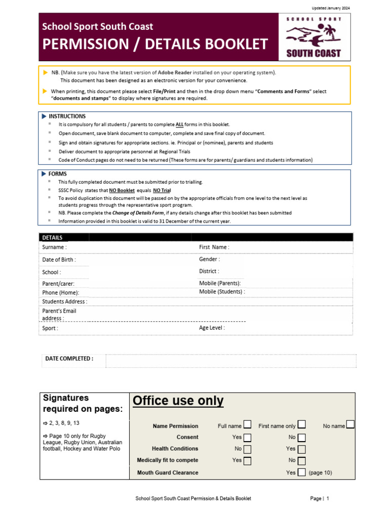 School Sport South Coast Permission Form | PDF | Sunscreen | Consent