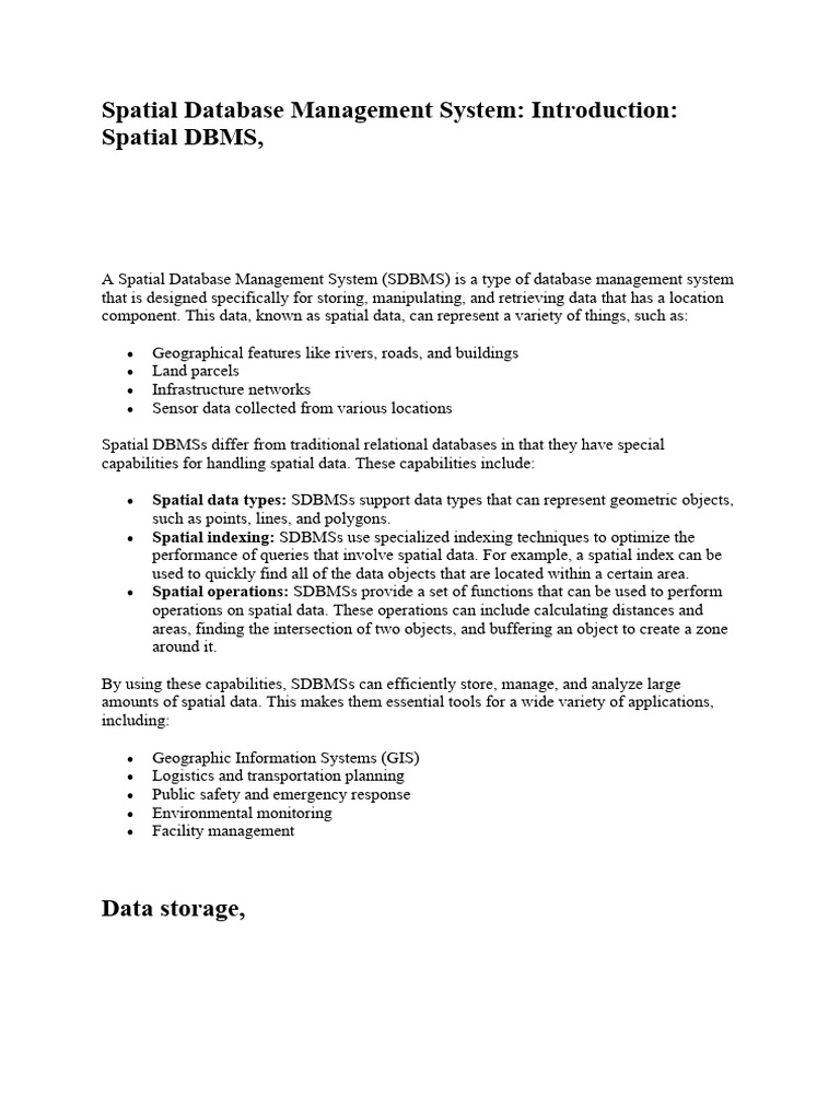 GIS Unit 3 | PDF | Computer Data Storage | Databases