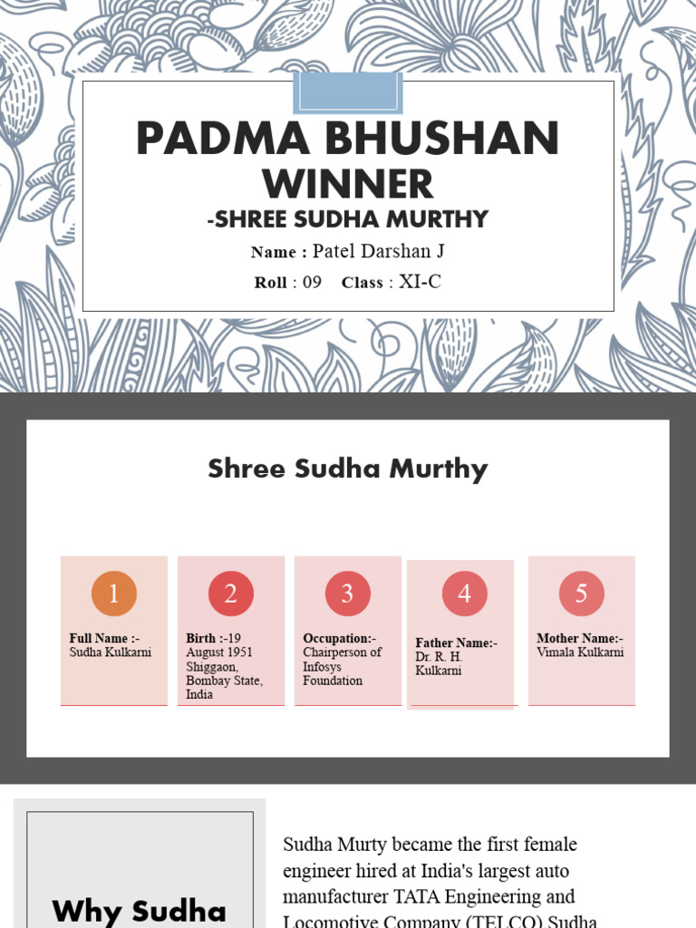 Padma Bhushan Winner Shreee Sudha Murthy | PDF