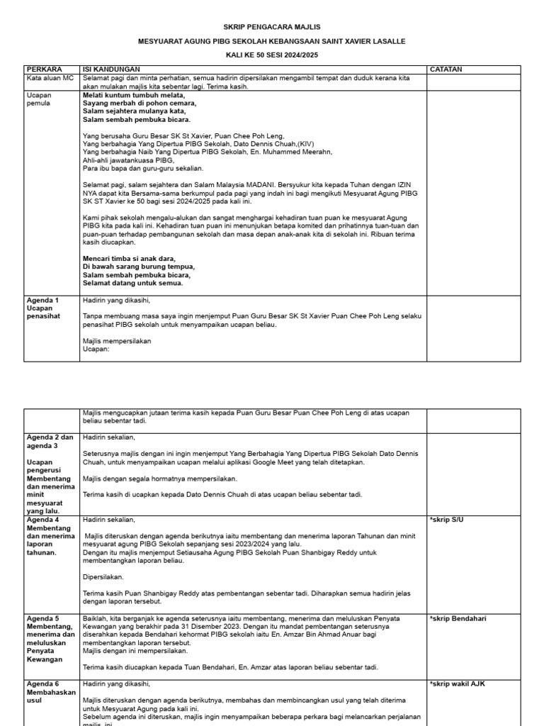 Skrip Pengacara Majlis | PDF