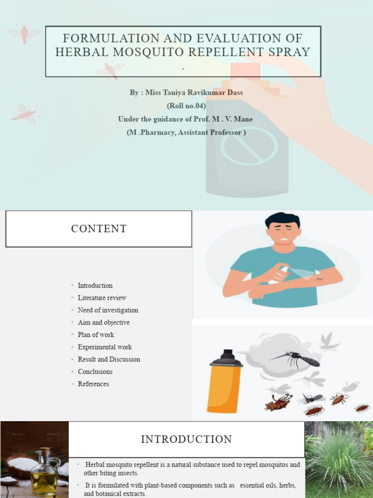 Herbal Mosquito Repellent Spray Formulation | PDF