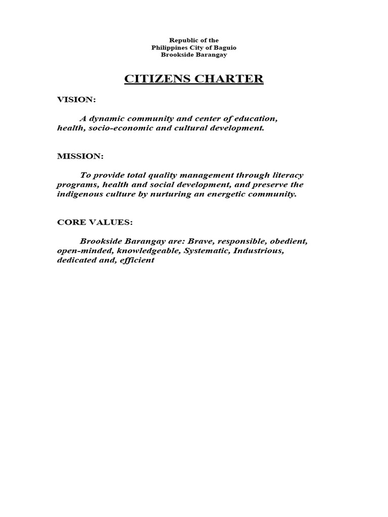 citizens_charter | PDF | Identity Document | Government