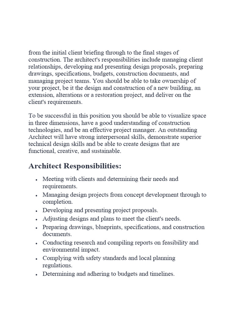 Jd Template | PDF | Architect | Design