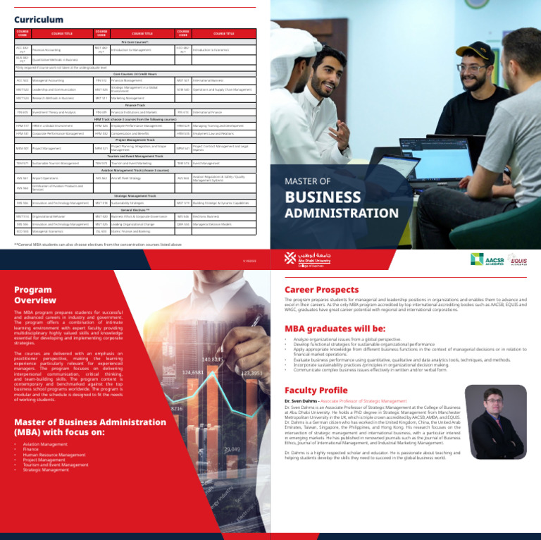 MBA Curriculum Overview and Tracks | PDF | Master Of Business ...