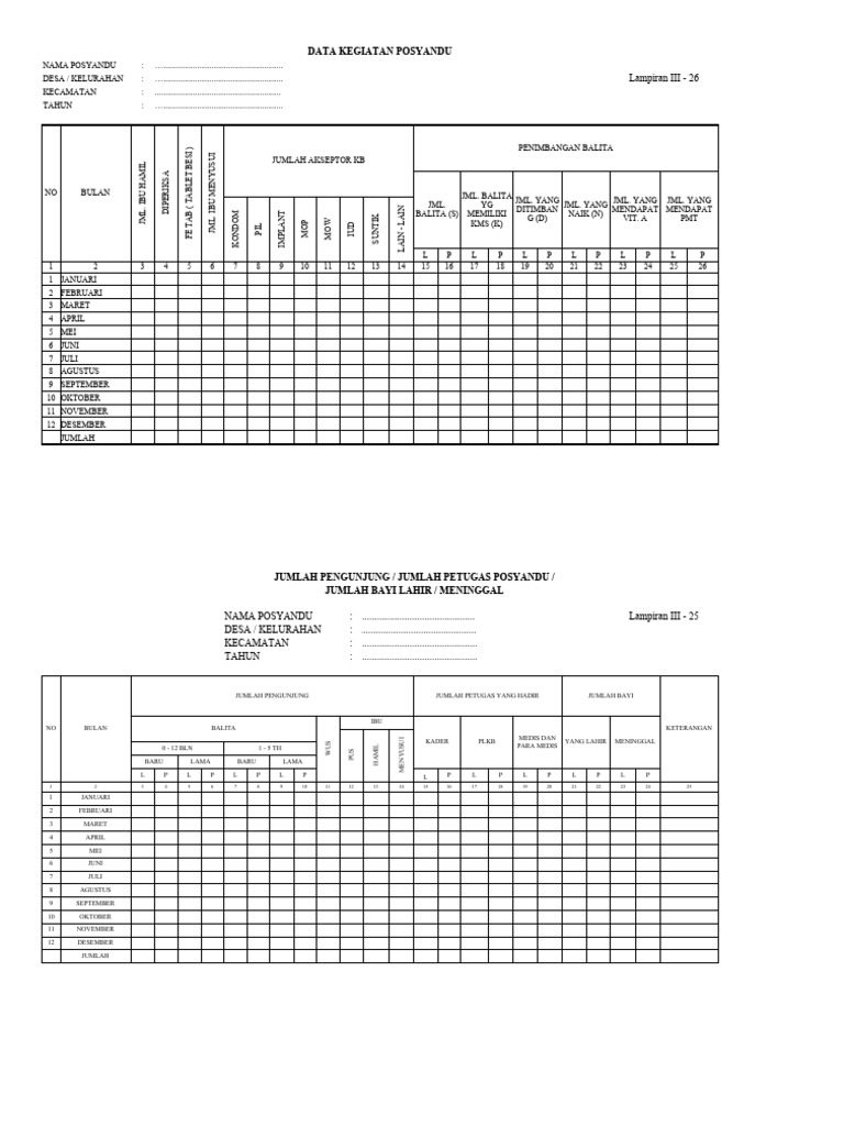 Data Kegiatan Posyandu | PDF