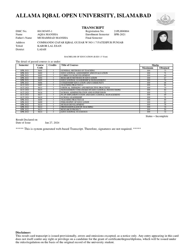SSR TSRPT | PDF | Educational Stages